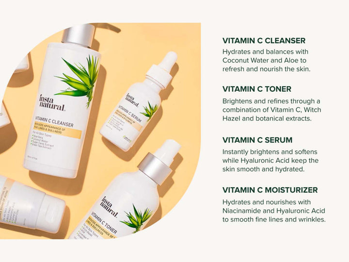 Vitamin C Four Step Skin Care Kit– InstaNatural